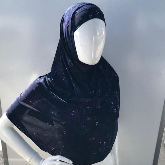 Instant Hijab | Hijabs | 2 Piece Adult Extra Long Hijab Black With ...